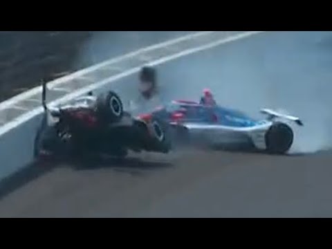 Katherine Legge HORRIFIC AIRBORNE CRASH in 2023 Indy 500 Practice