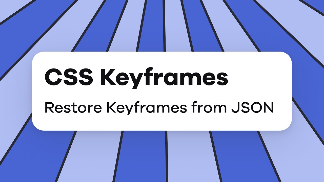 Create SVG Animations with CSS Keyframes | New: Active Layers Panel + Restoring Keyframes with JSON