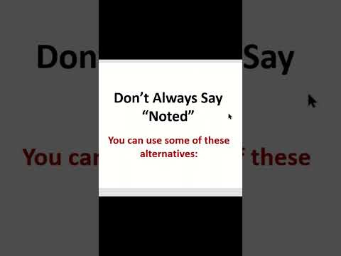 Don't always say Noted #shorts #english