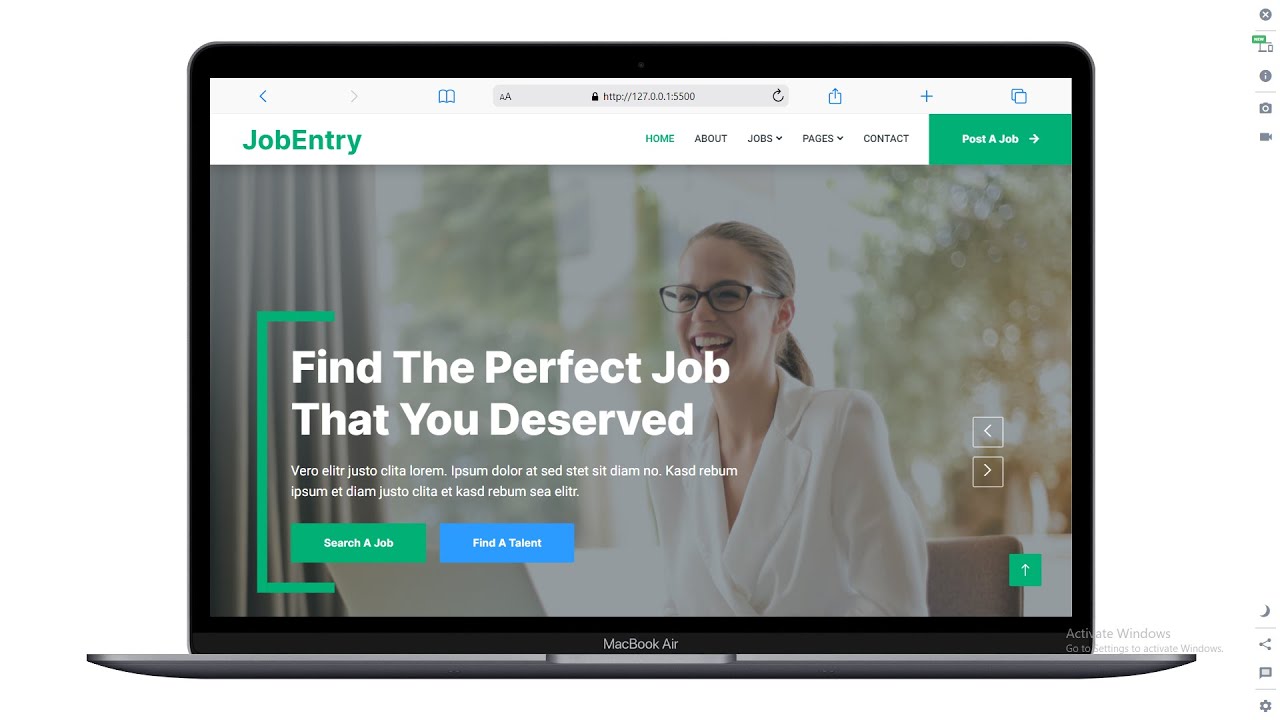 Full Responsive Job Portal Website Template using HTML CSS & Javascript