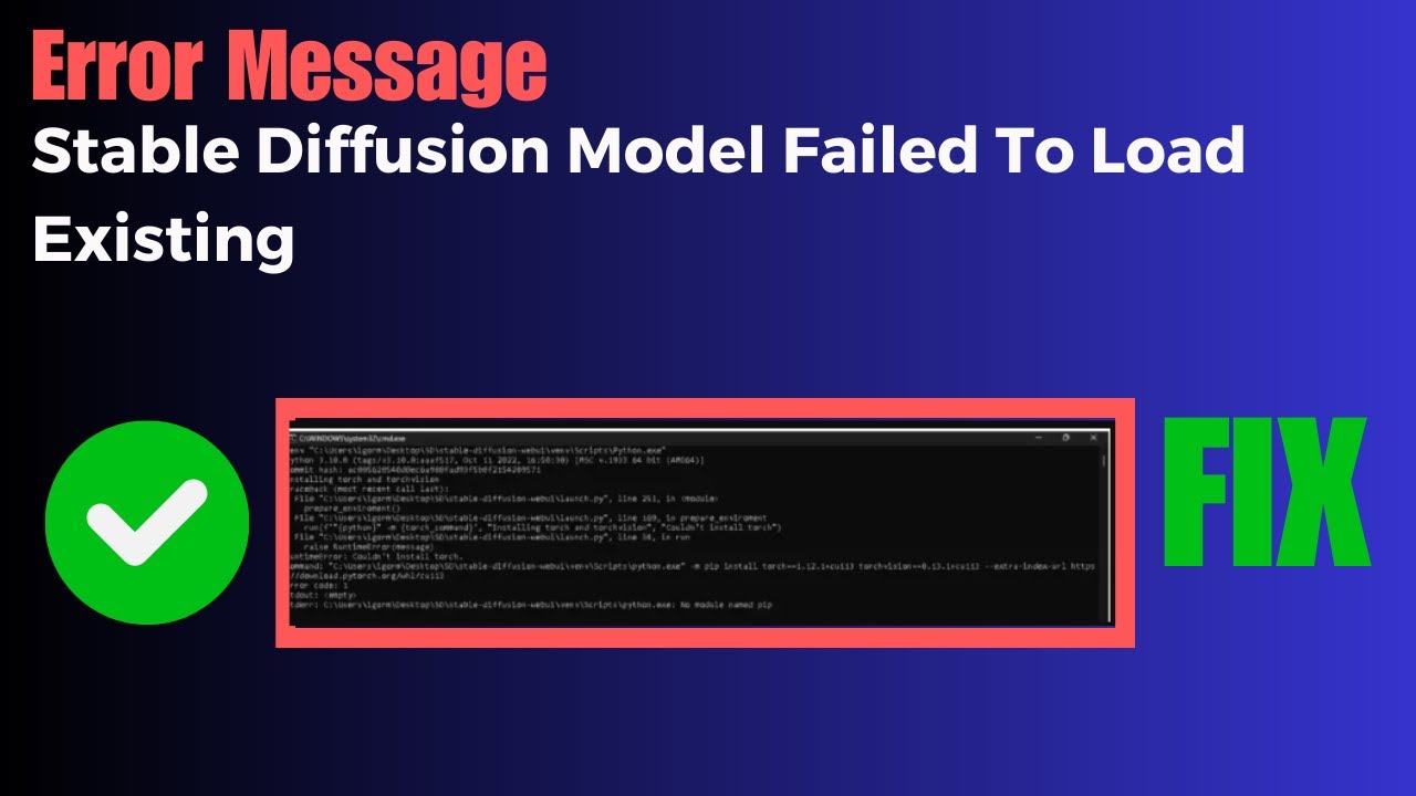 How To Fix Stable Diffusion Model Failed To Load Existing Press Any Key to Continue