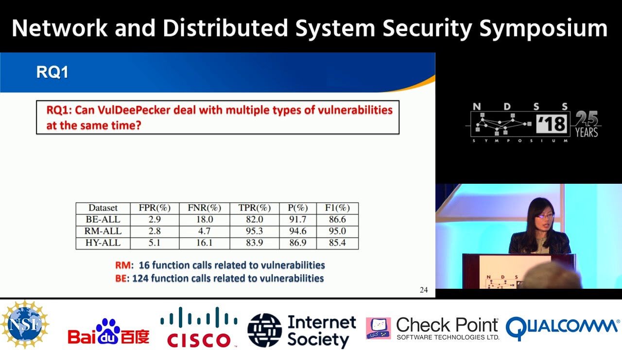 NDSS 2018 -  VulDeePecker: A Deep Learning-Based System for Vulnerability Detection