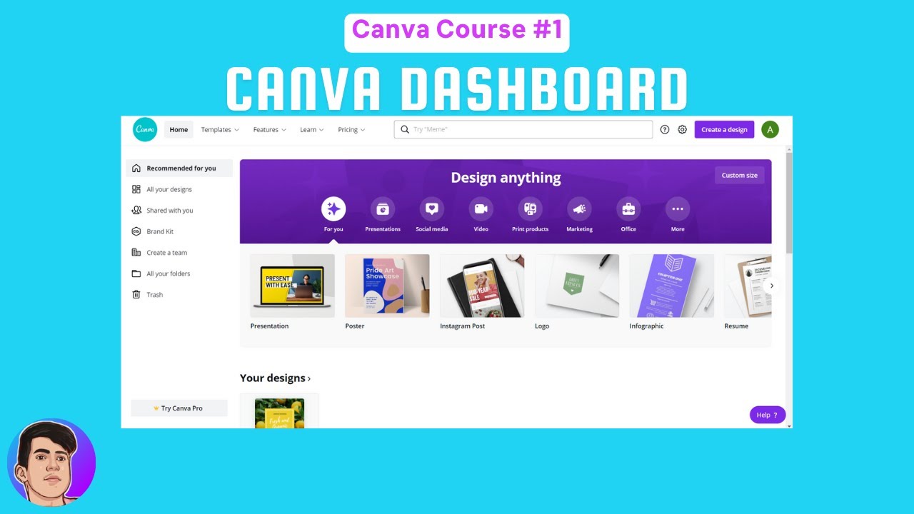 Canva Dashboard - Canva Tutorial | Canva Course 2021