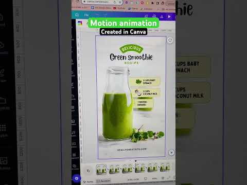 Motion animation effect created in Canva | Design a hidden recipe scroll animation