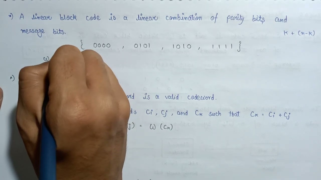 Linear Block Code and its Properties | Information Theory and Coding