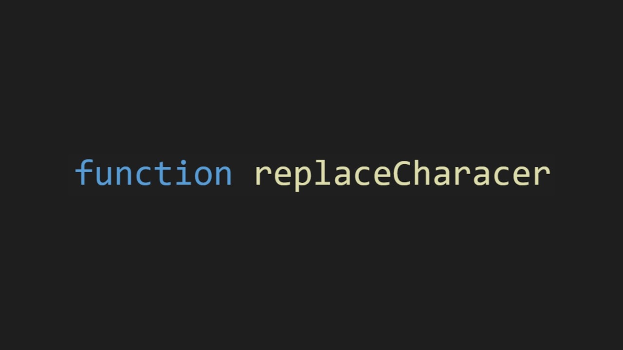Replacing Characters In JS