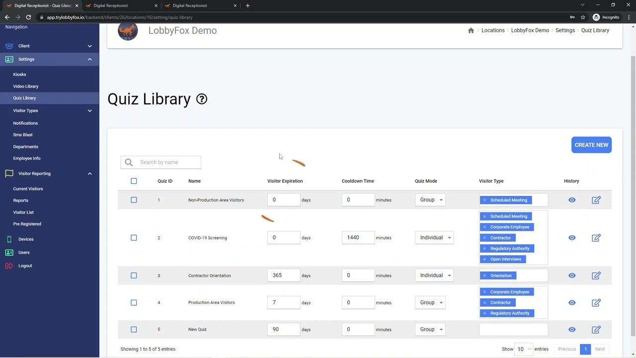 LobbyFox Tutorials: Quiz Library