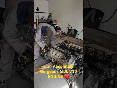Check out the 500hp V10 engine up close #short #bmw
