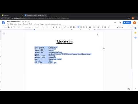 Google Docs - membuat biodata (grade 2)