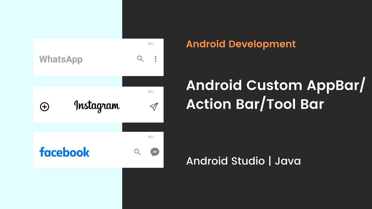 Android Custom Action Bar/App Bar/Tool Bar | Android Studio | Java