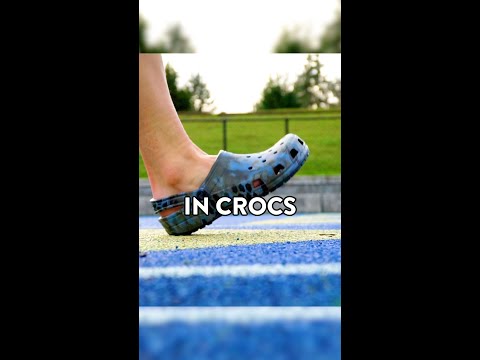 WORLD RECORD 400m (In Crocs!) #shorts