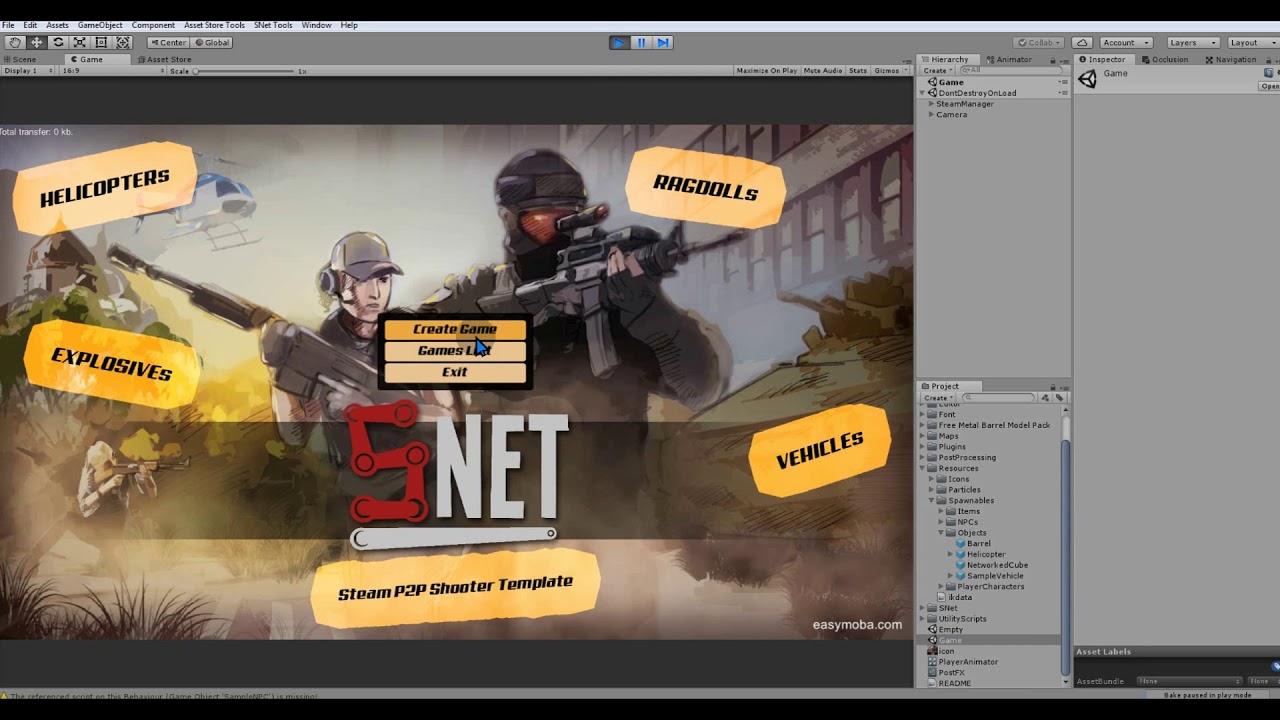SNet - Creating a spawnable network prefab (Video Tutorial)