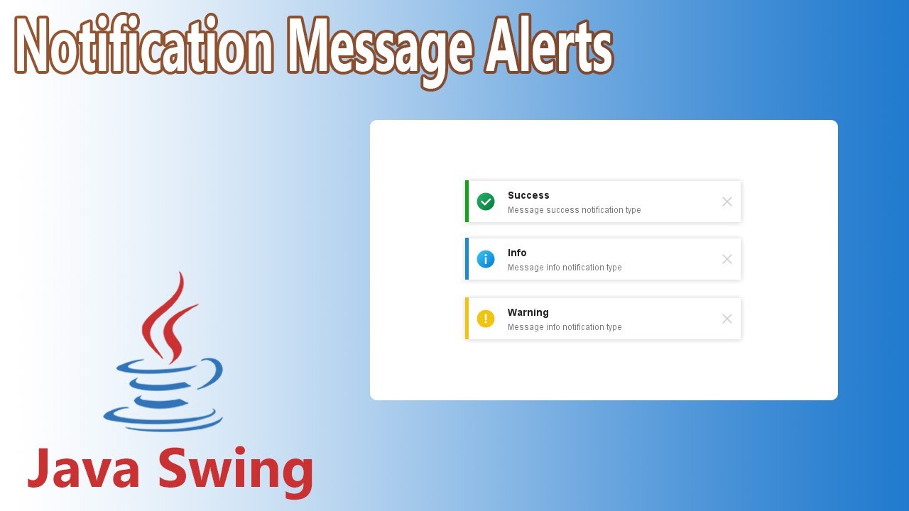 Java Swing - Notification Message Alerts