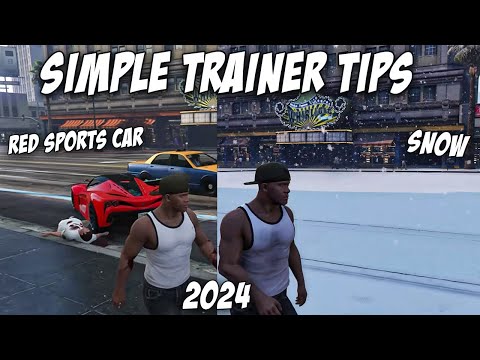 Simple Trainer Tips | SNOW - RED Sports Car | 2024 | GTA 5 MODS