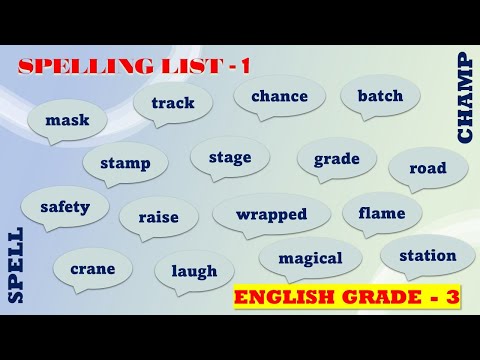 English Grade 3 Spelling List 1