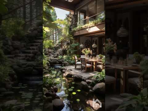 Indoor courtyard with zen garden-inspired design #courtyard #architecture #courtyardhouse