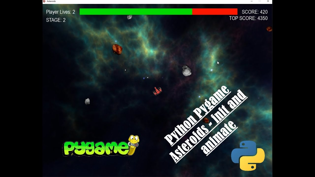 Asteroids - Adding Asteroid Class Init Method | Python | Pygame | Coding | Walkthrough