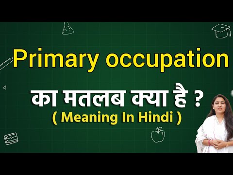 Primary occupation meaning in hindi | Primary occupation ka matlab kya hota hai | Word meaning