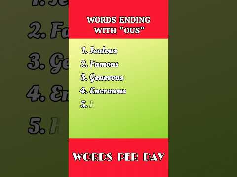 Words ending with "OUS" #englishlearners #englishlearning #youtubeshorts