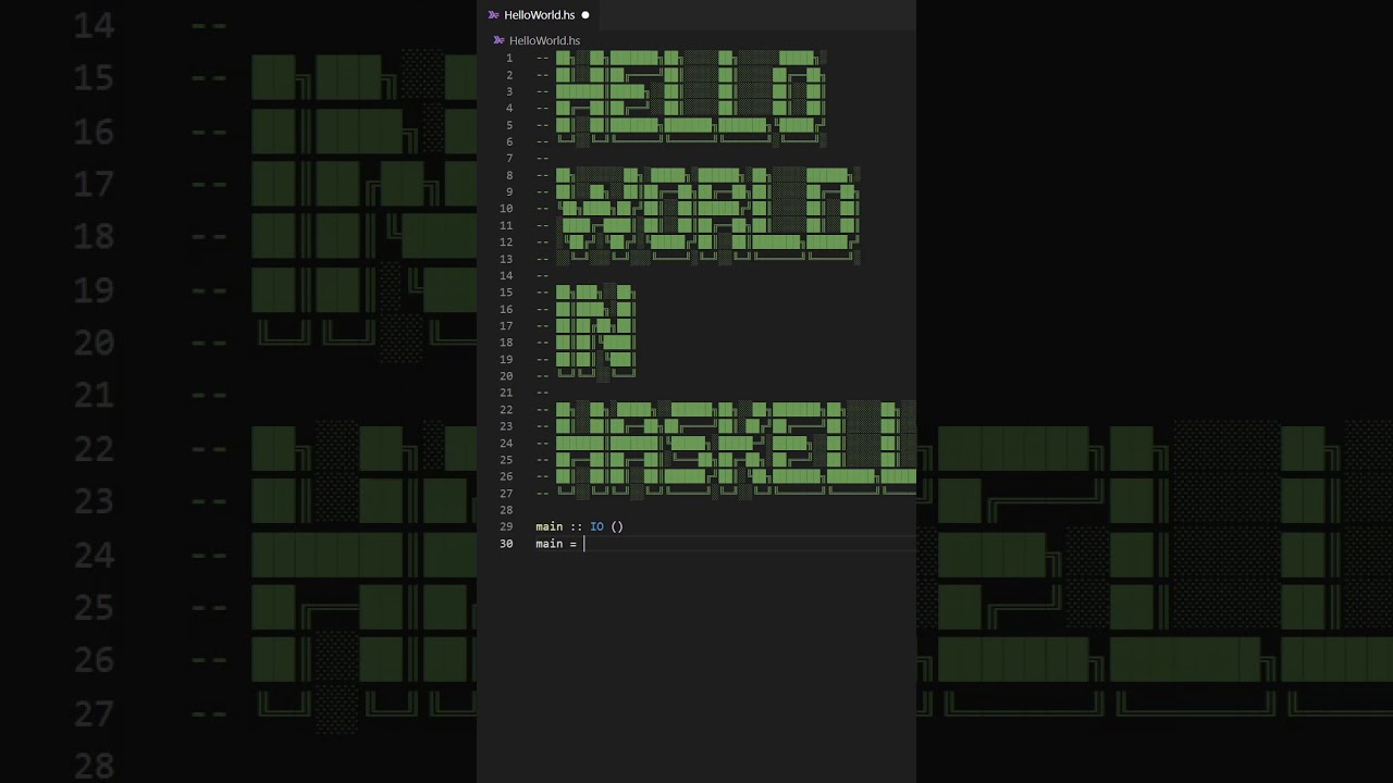 Hello World in Haskell #Shorts