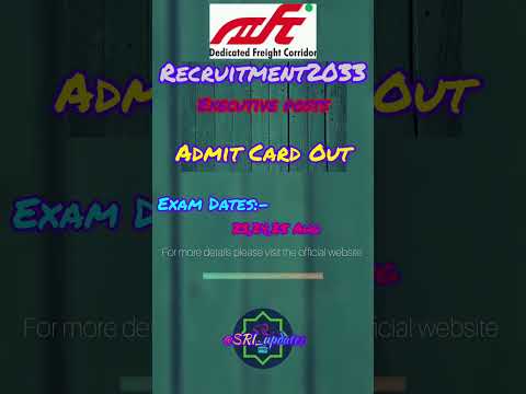 DFCCIL RECRUITMENT 2023 Admit Card Out #dfccil #admitcard #download #online #out #railway #like