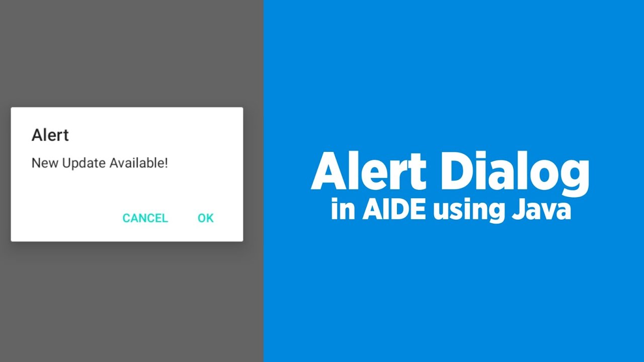 How to make Alert Dialog in Aide using Java | Android Development | By The Anonymous