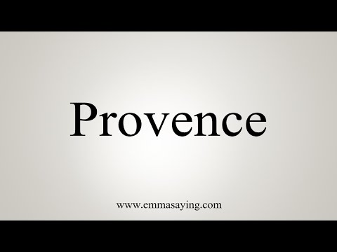 How To Say Provence