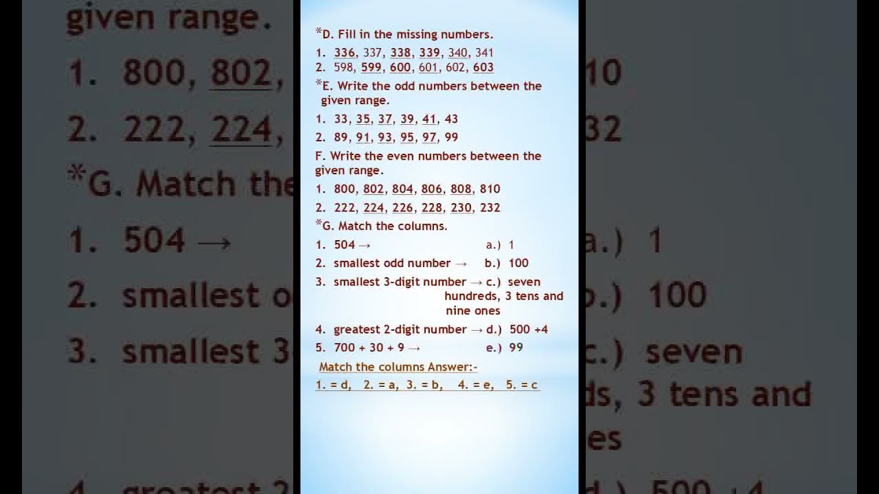 Class 2 Mental Maths Worksheet with Answers #education
