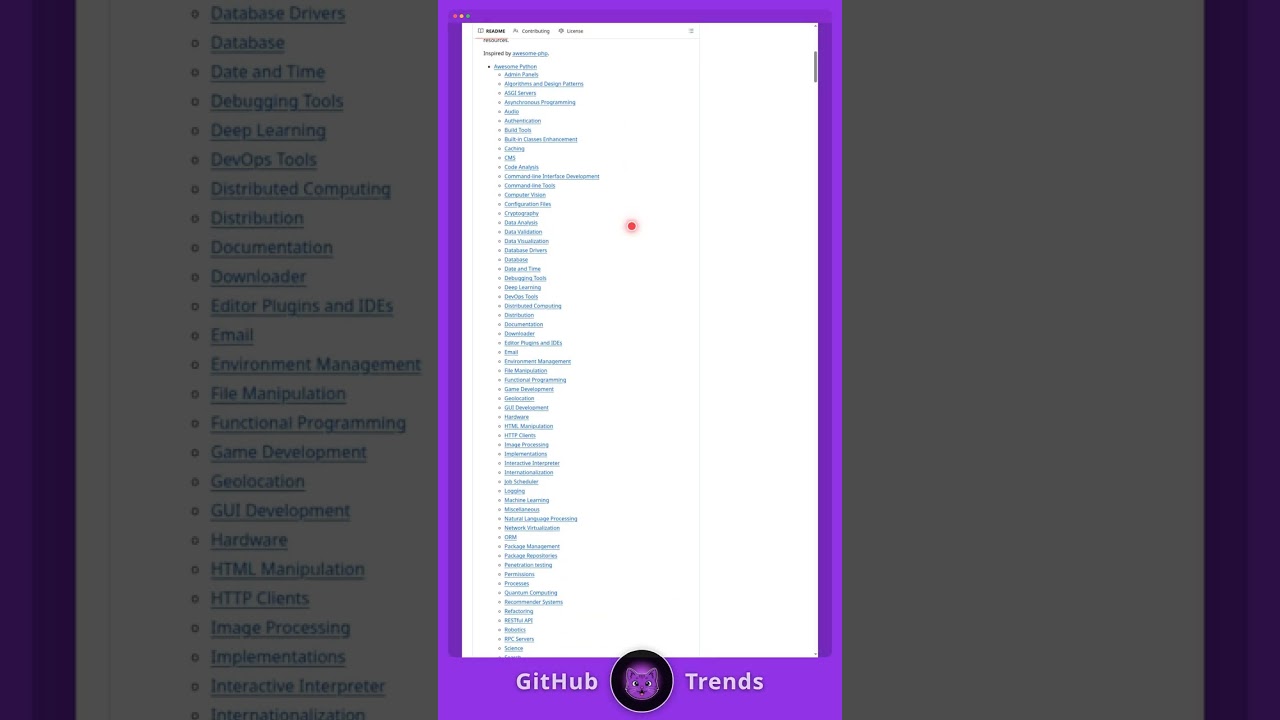 285K Devs Swear By This Python Collection 🐍 #githubtrends #shorts #awesome-python