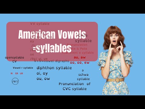 American English syllable types =vowels【in English】