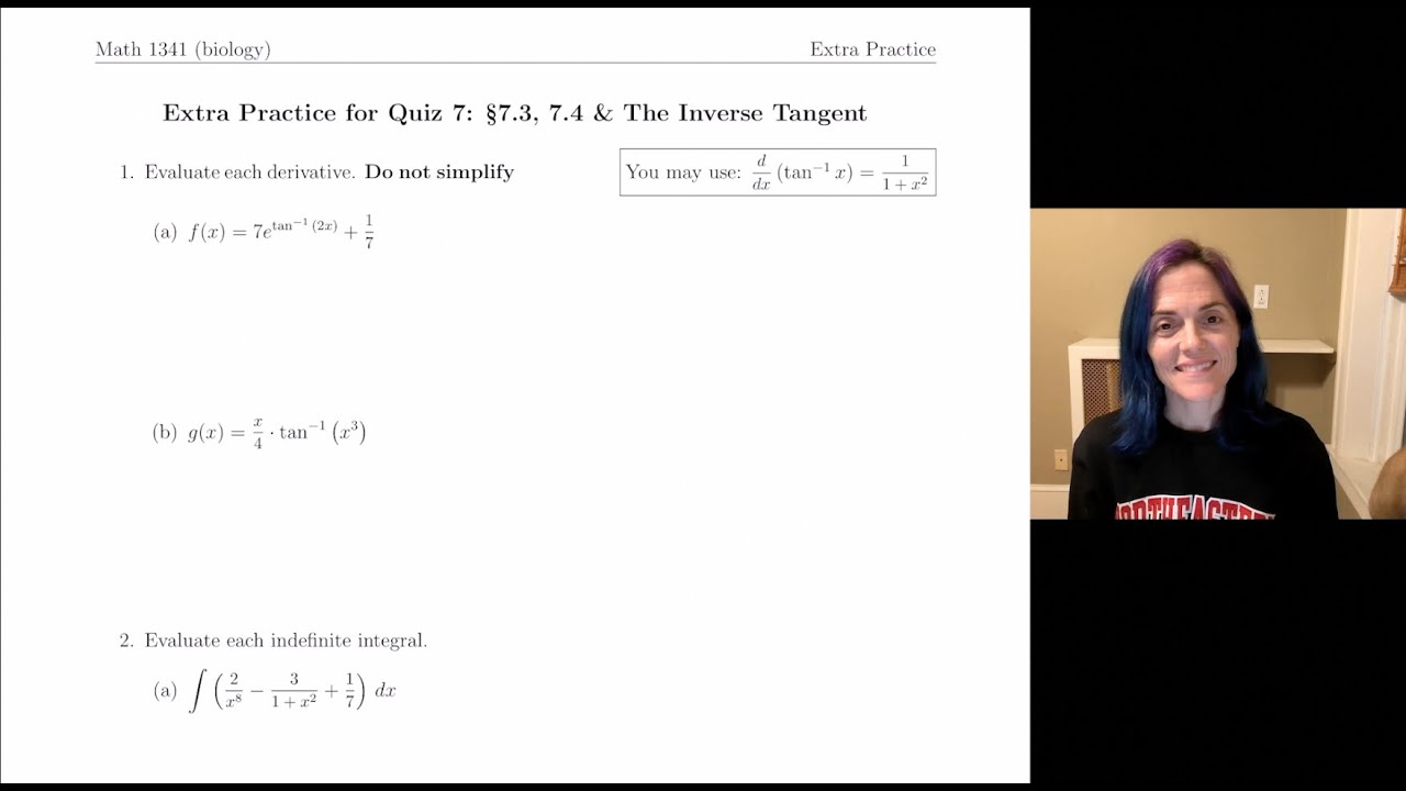 Calculus I: Quiz 7 Extra Practice (bio)