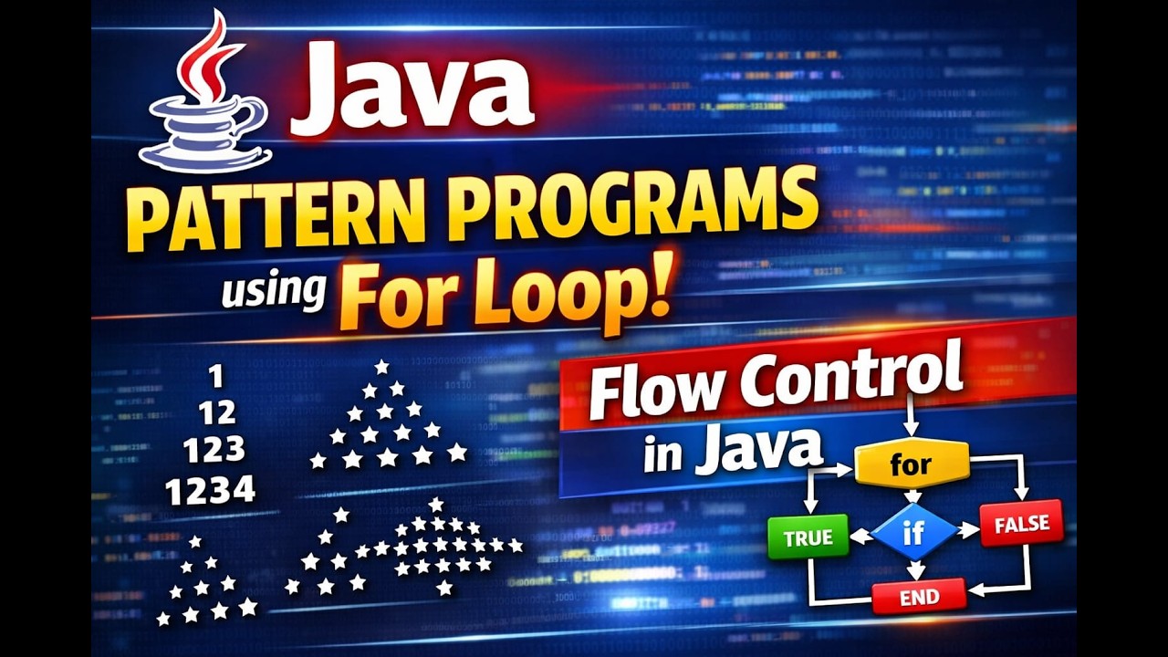 Java Pattern Programs using For Loop | Flow Control in Java | Beginner Friendly Tutorial