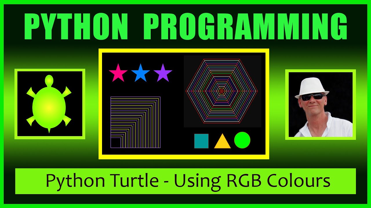 Python Turtle Graphics Using RGB Colors - Python Beginners Tutorial Learn Python Fast