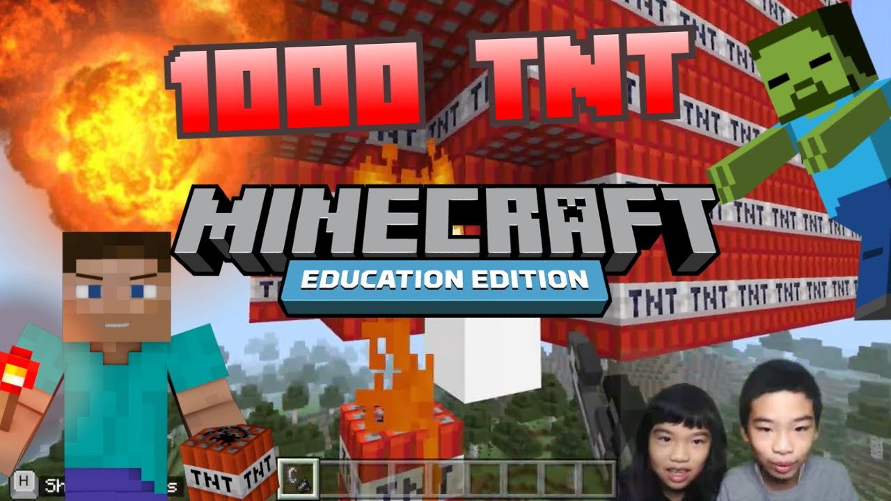 How to Code MINECRAFT: *1000 TNT* in Minecraft: Education Edition with PYTHON