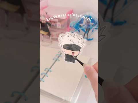 How to make anime stickers! #anime #diy #craft #sticker #papercraft #gojo #jujust tsukaisen #asmr