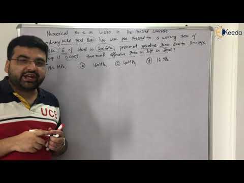 Numerical number 1 on losses in prestressed concrete - Concrete Structures - GATE Video Lecture ...