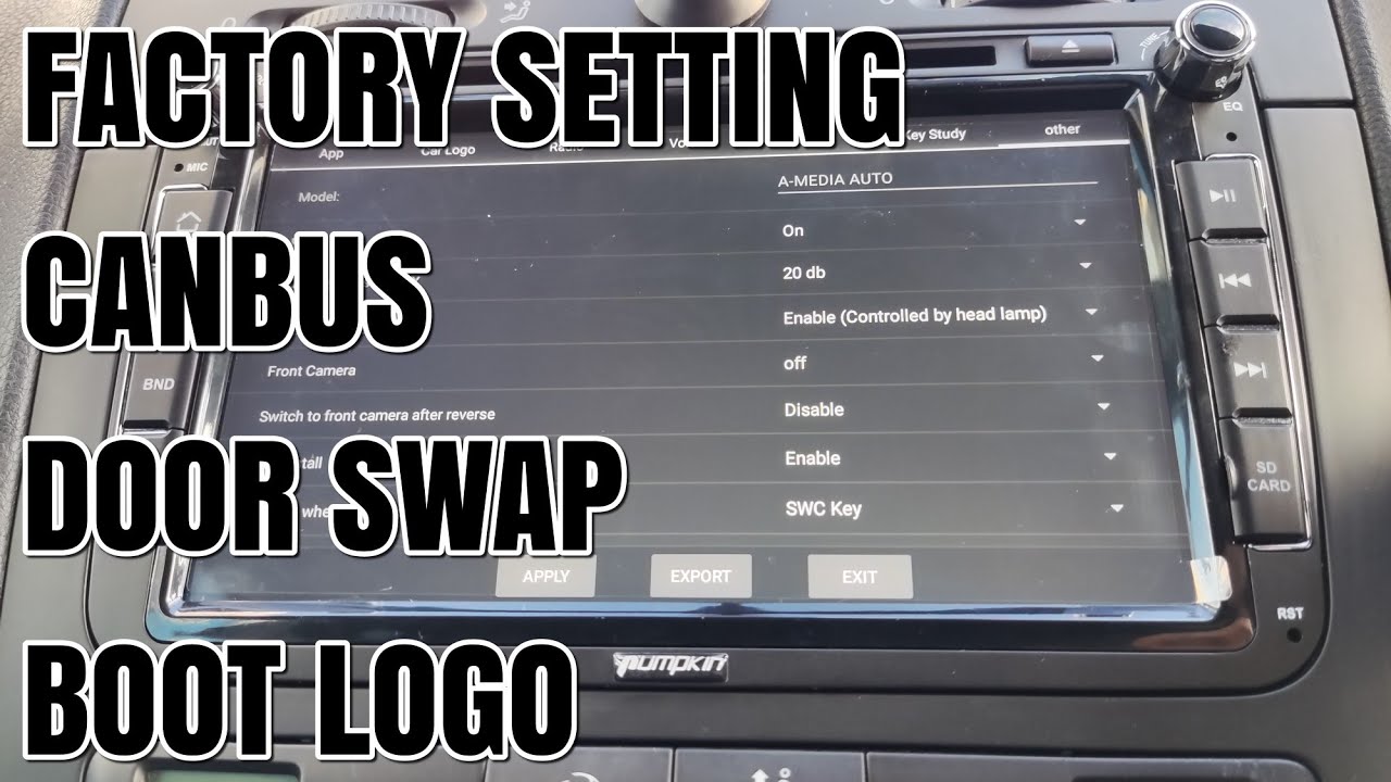 Pumpkin Android Headunit | Factory Settings | Boot Logo | Door Swap | Canbus