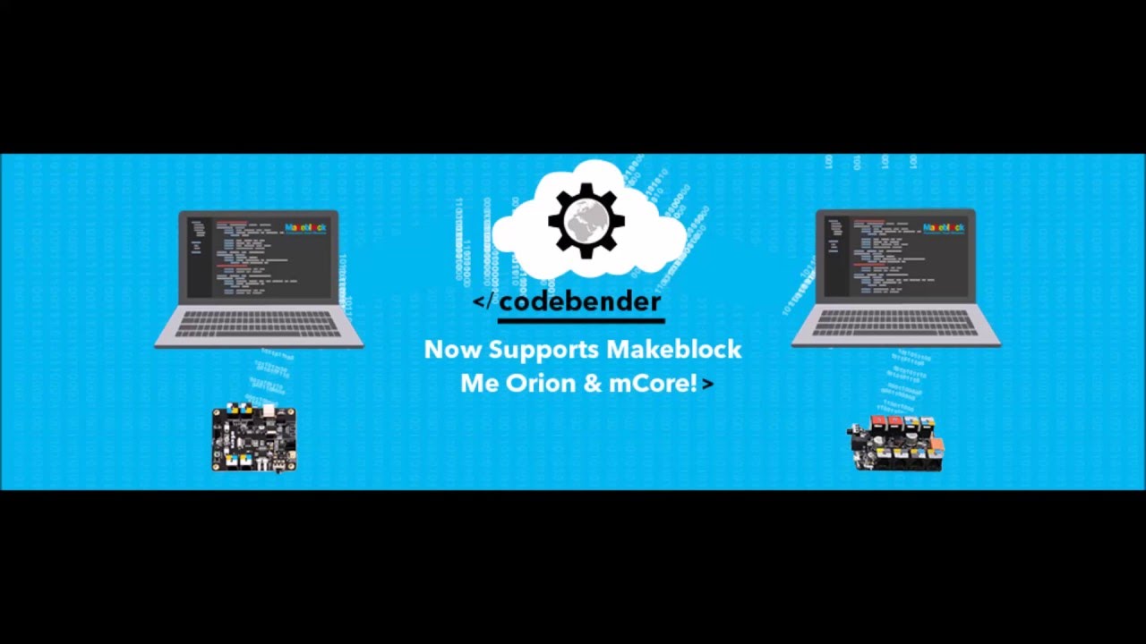 Codebender mBot example - flashing on board RGB leds
