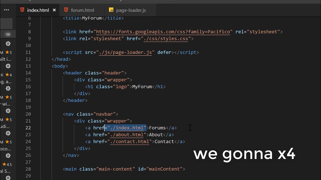 Making MyForum 11 (JS) - Loading Pages Dynamically With JavaScript