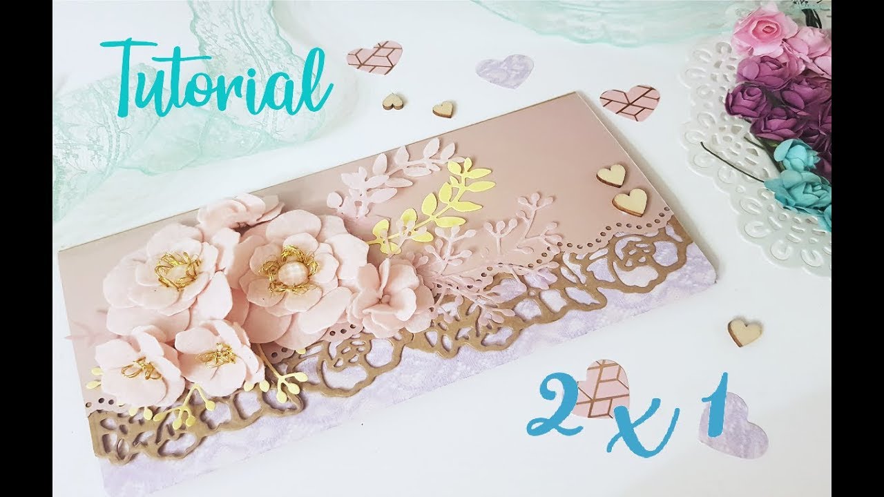 ❤ HOW TO MAKE AN ENVELOPE TO GIVE MONEY + FLOWER TUTORIAL, SCRAPBOOKING TUTORIAL ❤