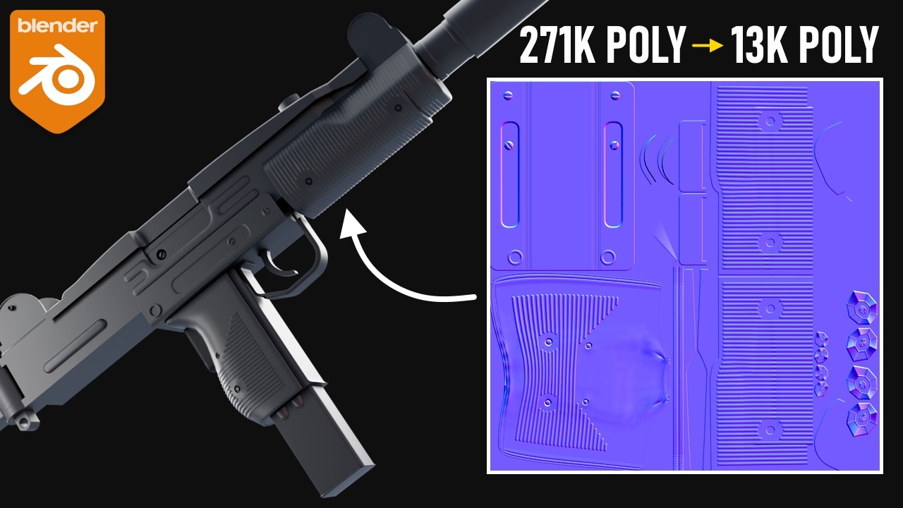 How to Bake Normal Maps for Weapons in Blender