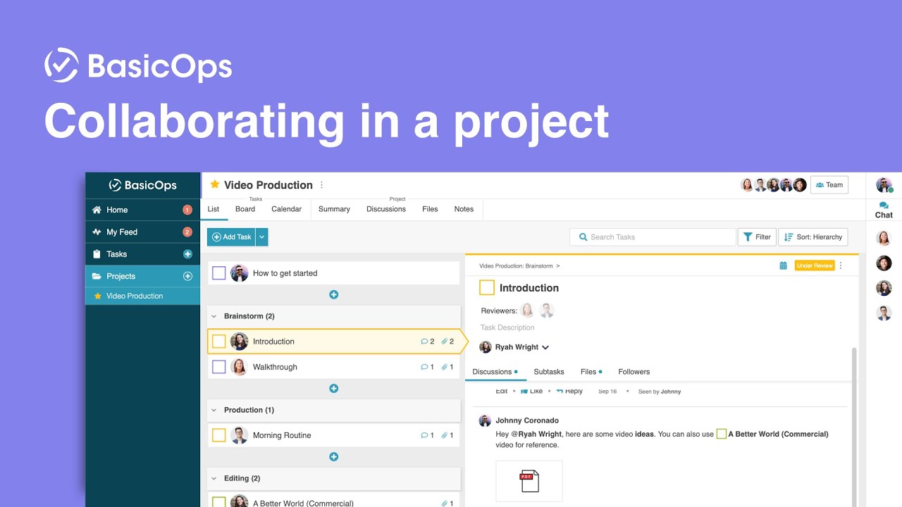 BasicOps: Collaborating in a project