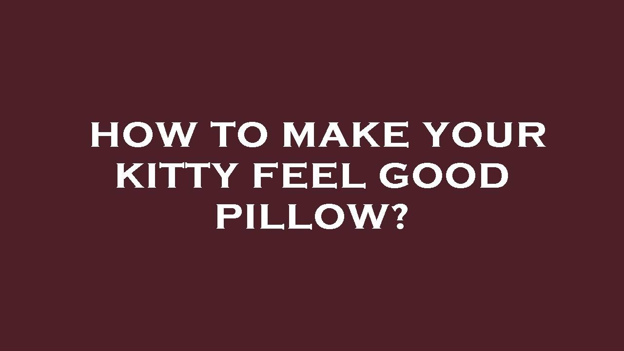 How to make your kitty feel good pillow?