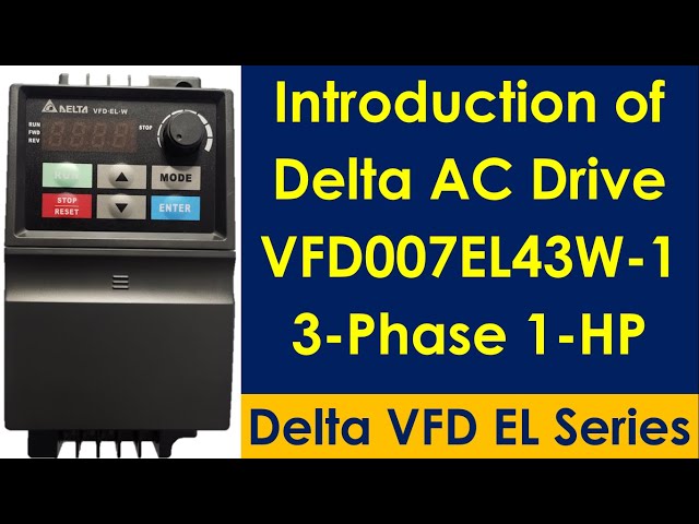 Delta VFD-EL Series AC Drive - DELTA VFD4A8ME21ANNAA VFD AC DRIVES ...