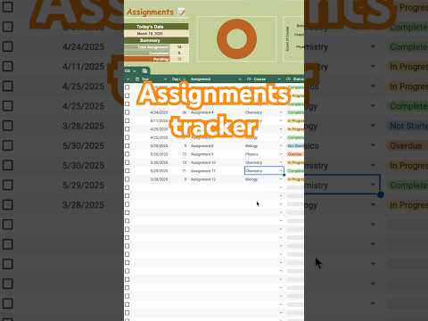 Assignment tracker google sheets! Free Tutorial #assignmentmaker #assignmenttips