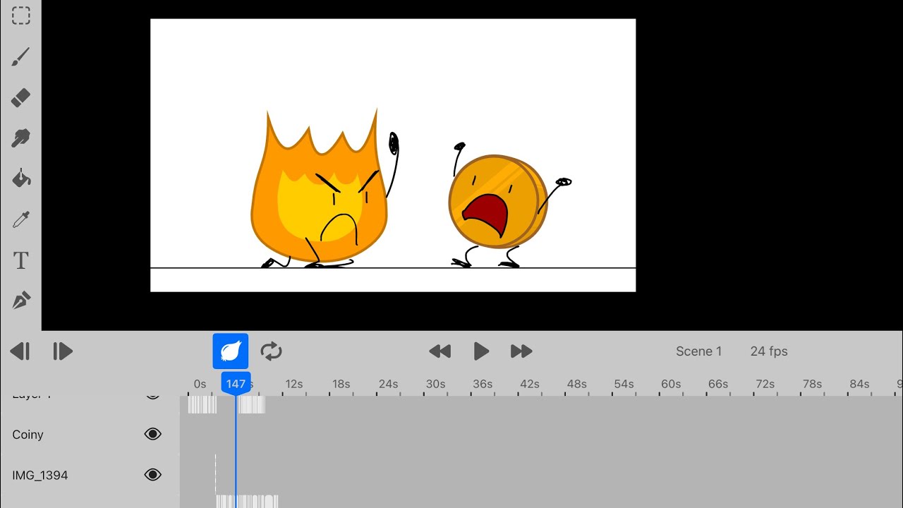 old firey vs coiny anim