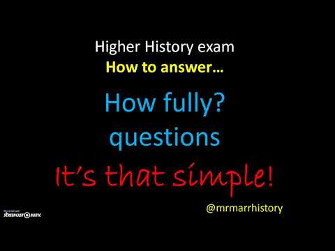 ‘How fully?’ questions | Mr Marr History