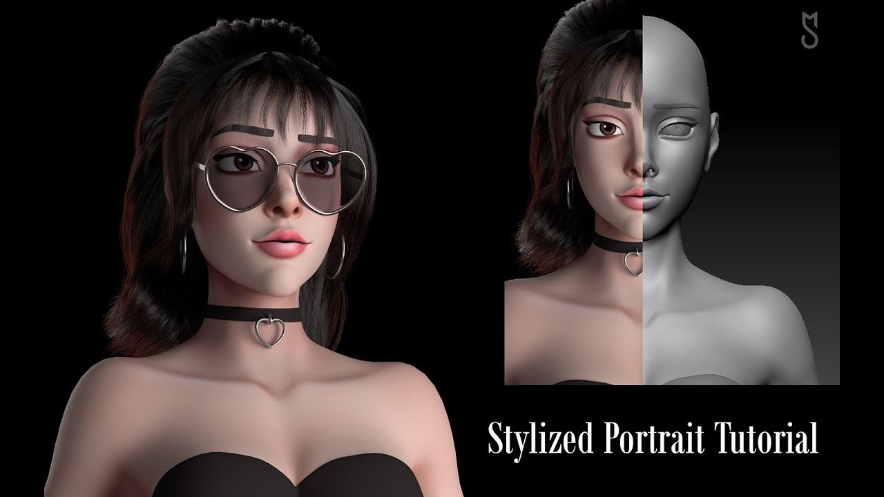 Stylized Portrait tutorial by Sofya Medvedeva - ZBrush