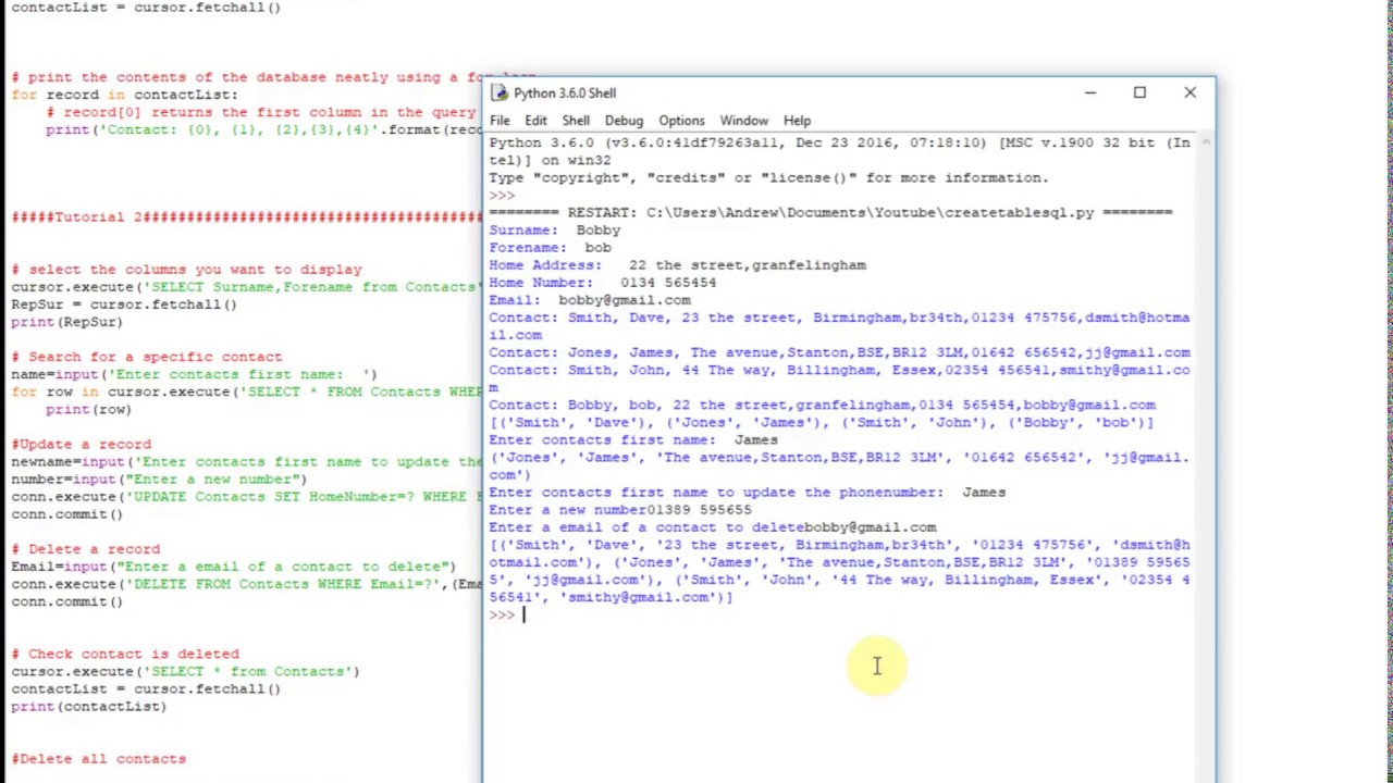 Create a database with SQL and Python Lesson 2