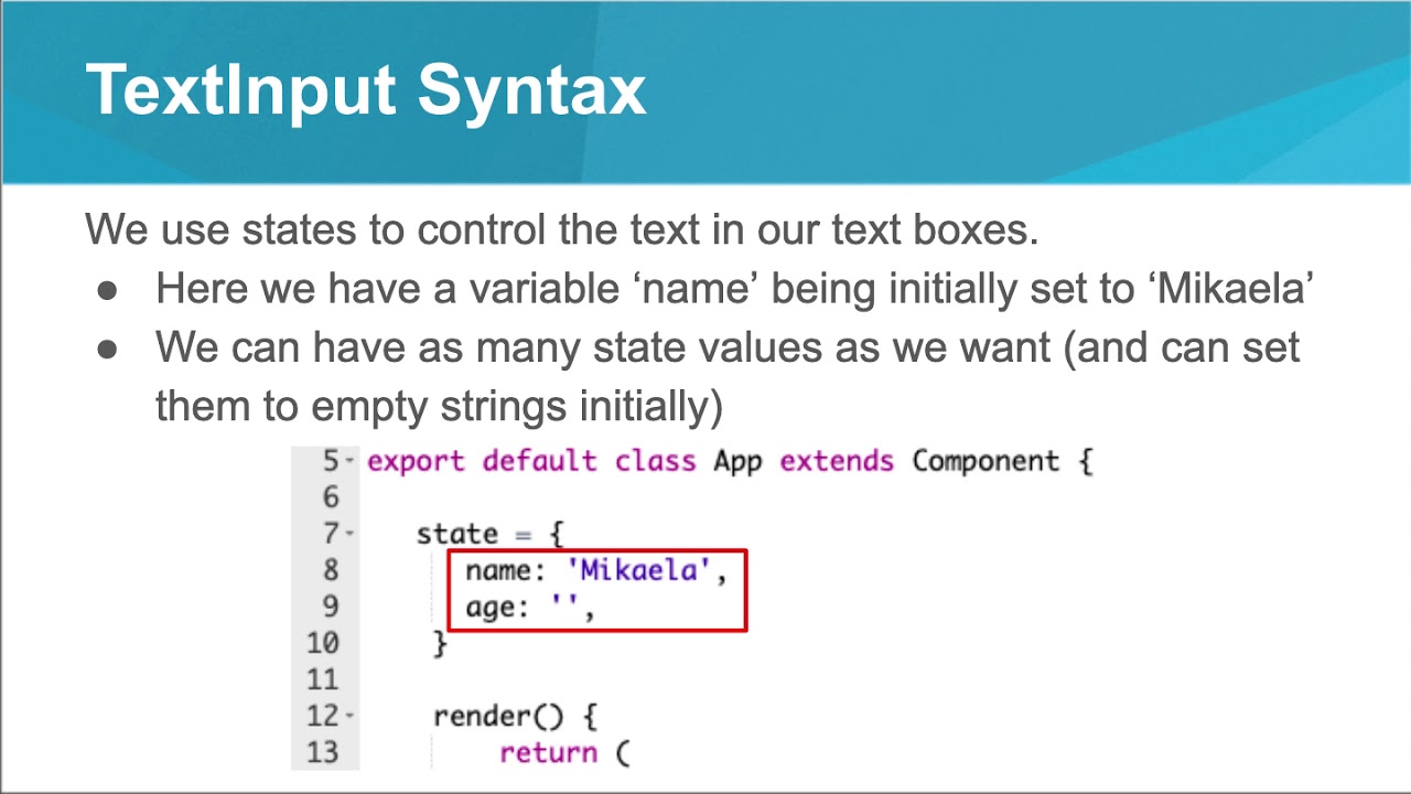 Mobile Apps: TextInput
